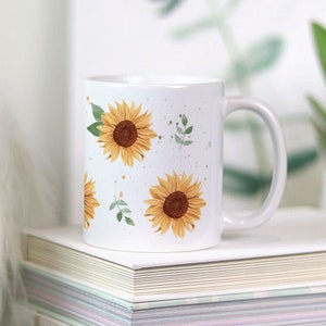 Sunflower Mug With Watercolor Design 11 Oz Floral Pattern Coffee Mug - Etsy