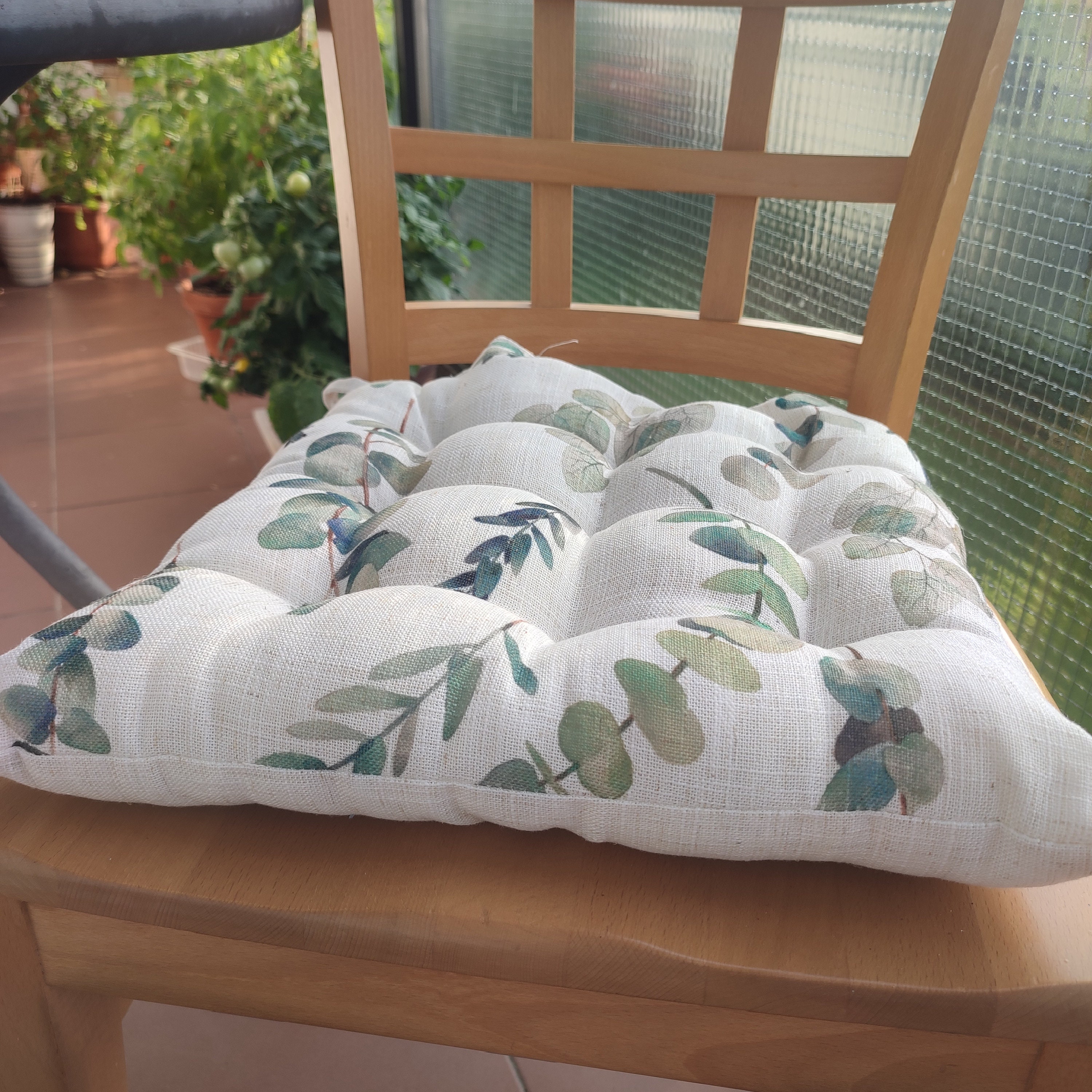 Chair Plaid With Ties, Seat Cushion, Seat Patio Cushion, Chair Cushion ...