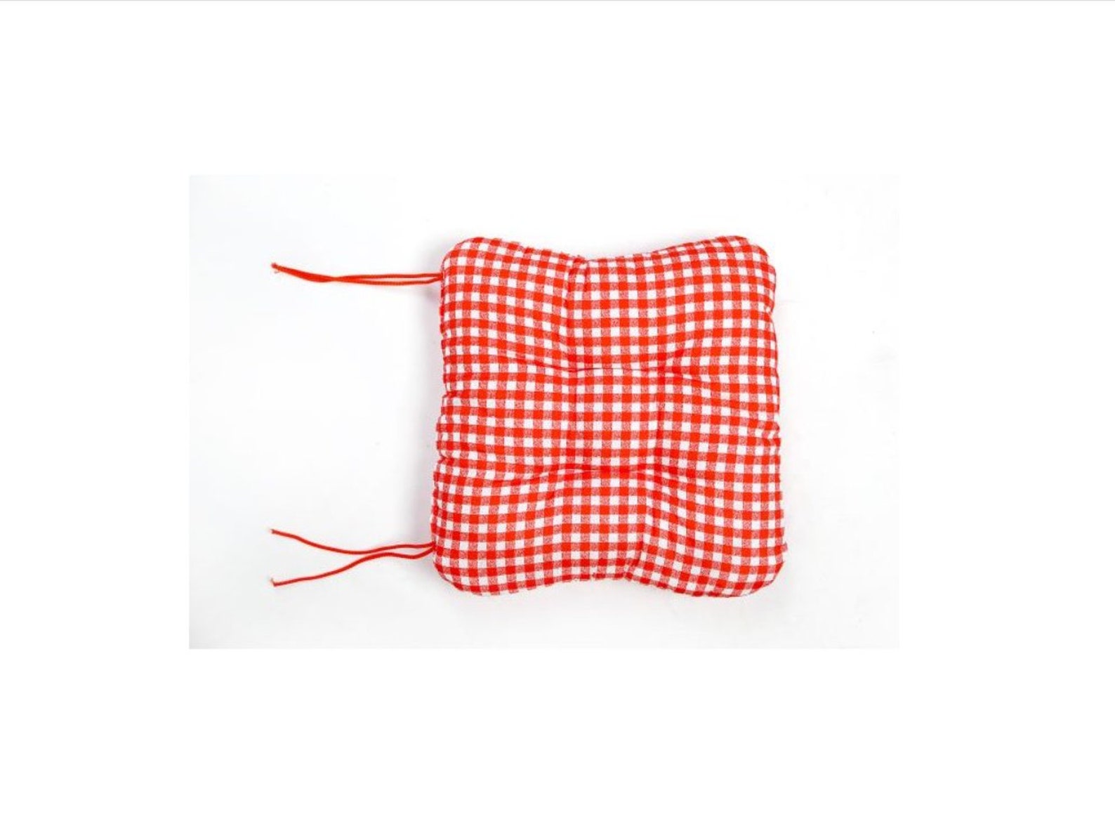Chair Cushion, Red Gingham, Square Pad, Bistro Chair Pads, Handmade ...