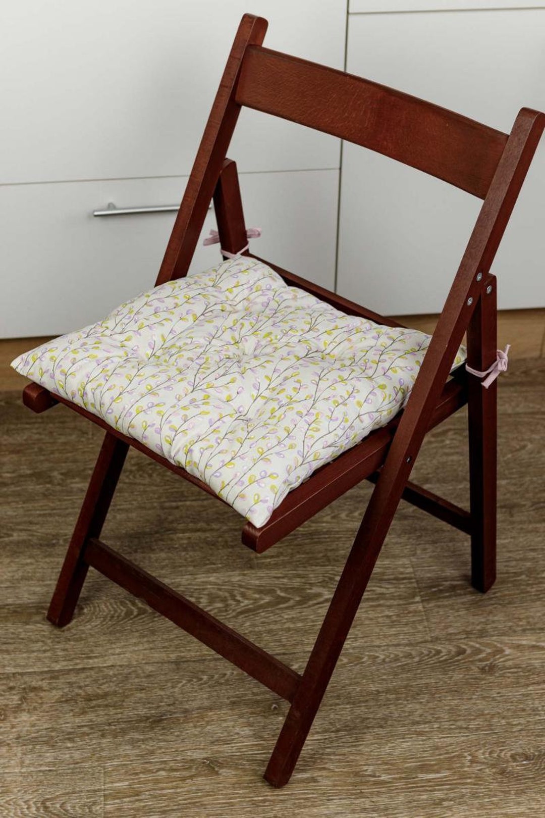 Pillow on a Chair, Floral, Seat Pad, Outdoor Seat Cover, Dining Chair ...