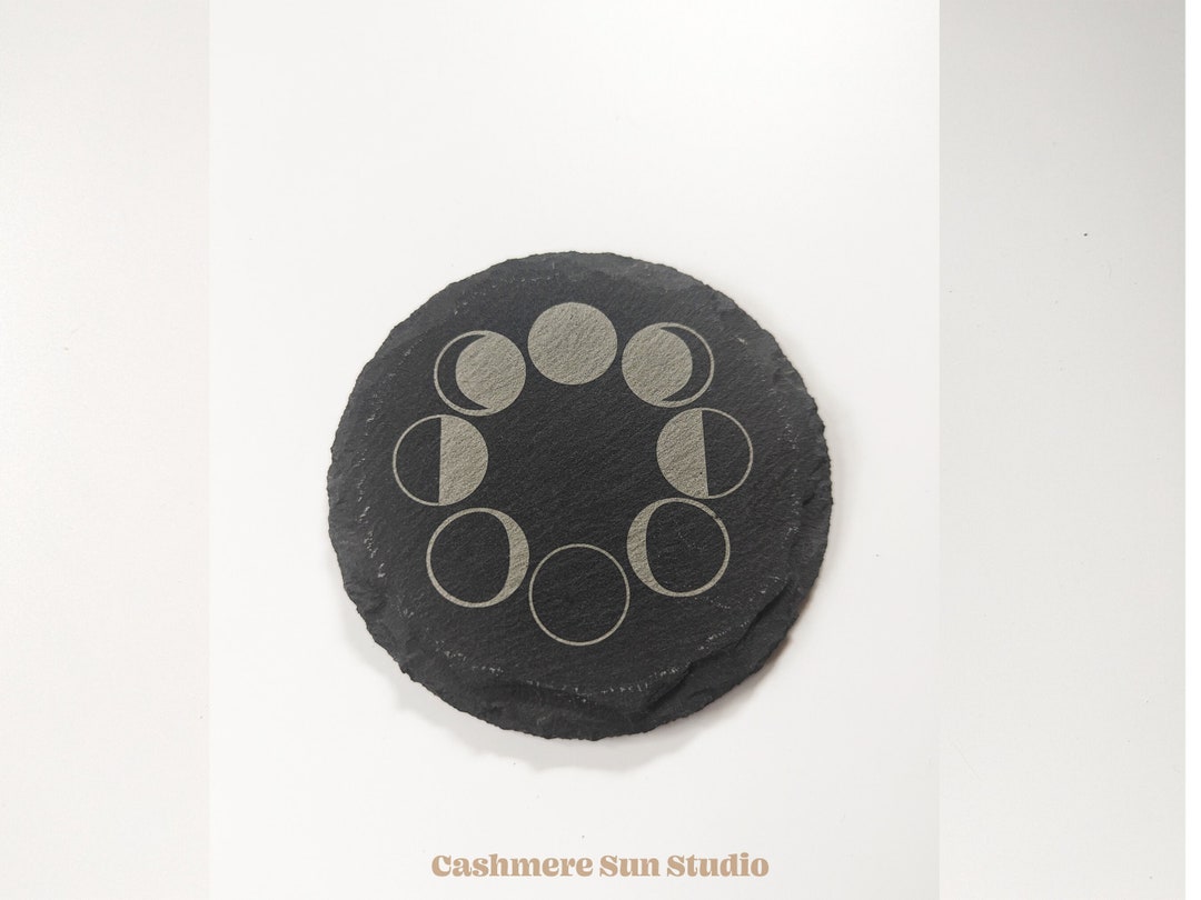 Lunar Elegance Slate Coaster Moon Phase - Witchy Gift - Moon Lover - Etsy