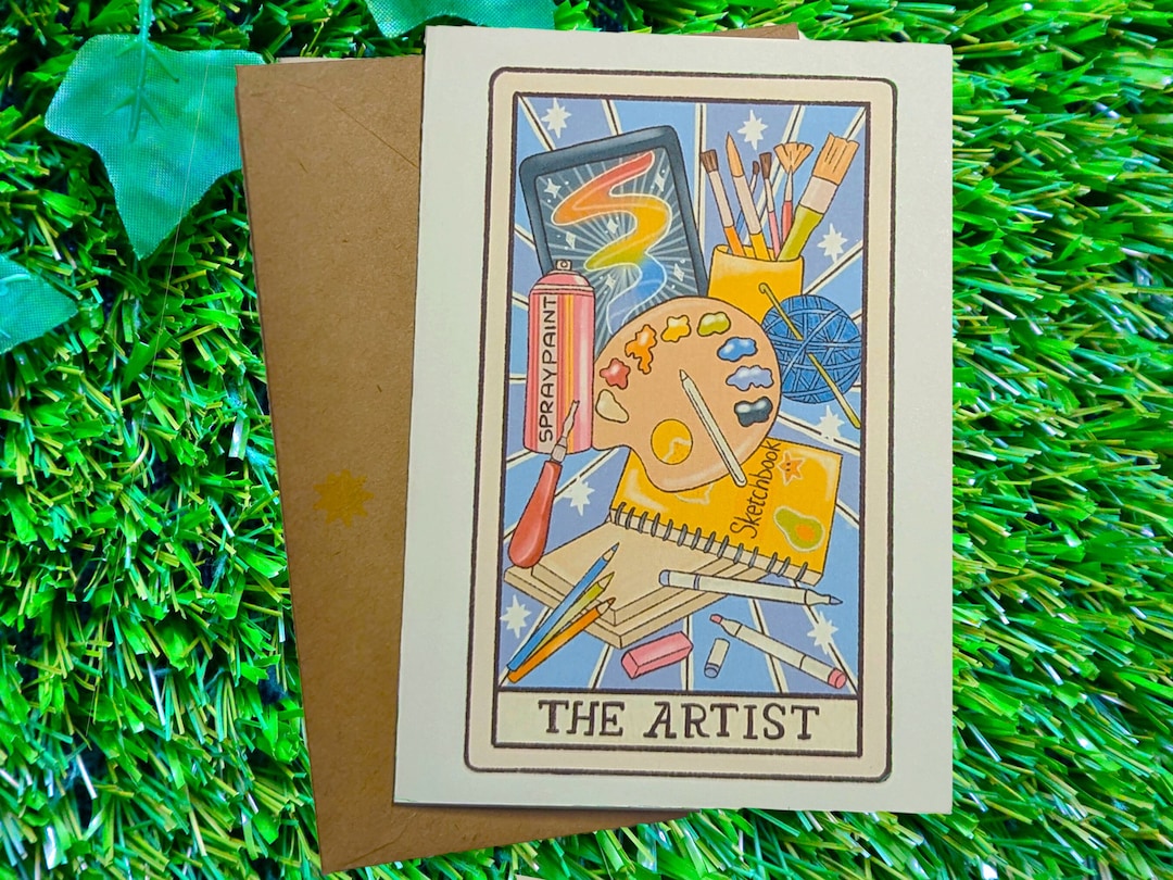 The Artist Tarot Card Greeting Card - Handmade Card - Motivational ...