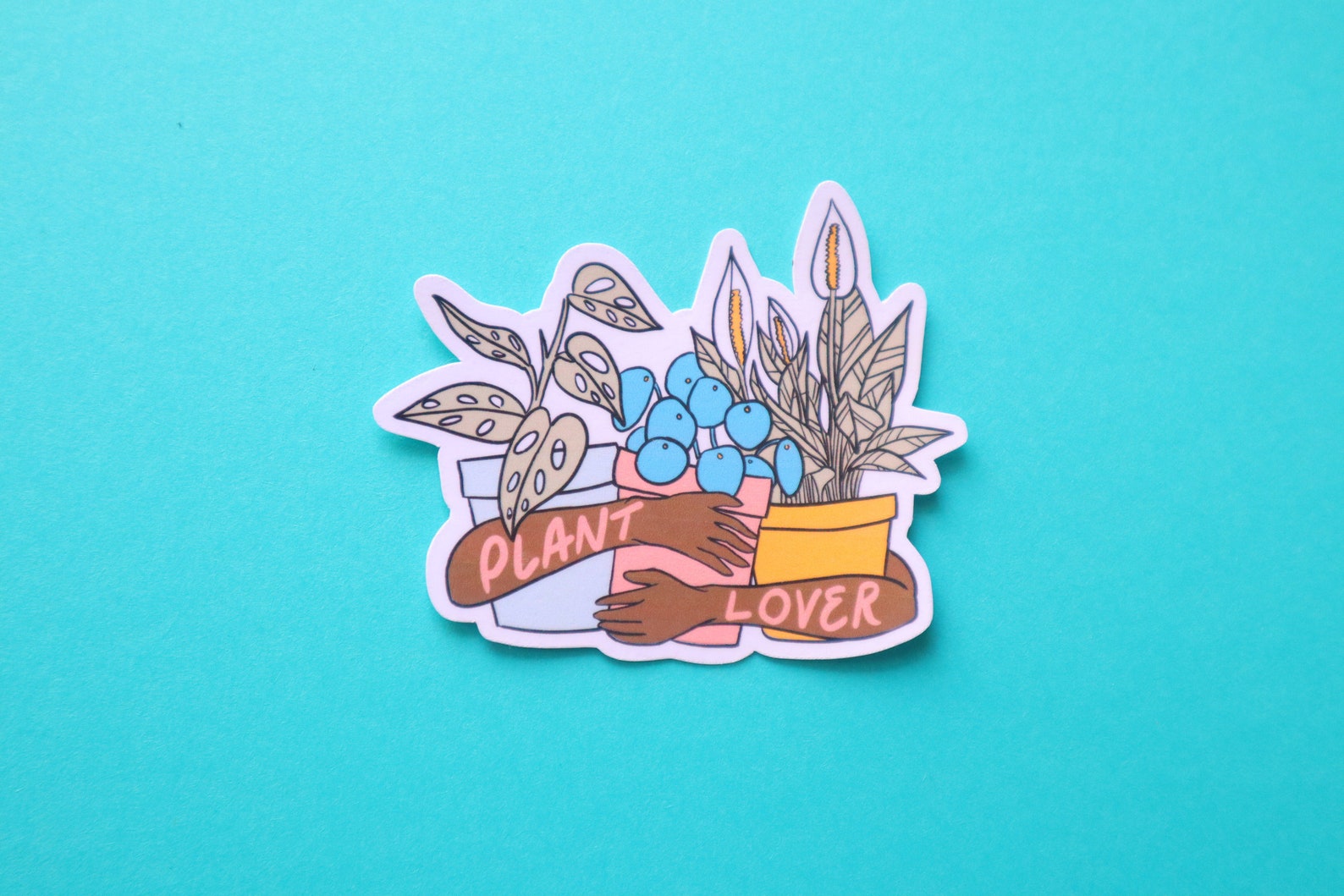 Plant Lover Sticker Diverse Peace Lilly Pilea - Etsy