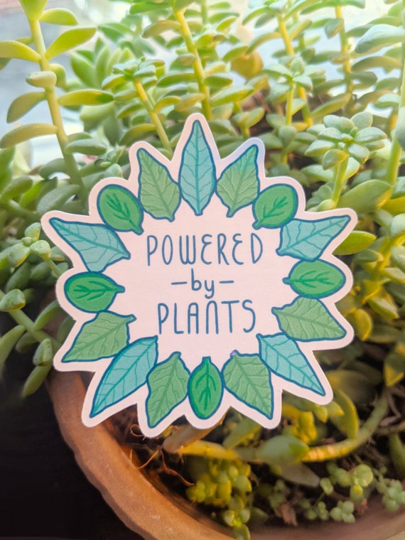 Powered by Plants Plant Based Sticker Vegetarian Vegan | Etsy