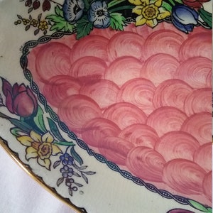 Vintage Maling Pattern Dish, Maling Springtime Waved Bowl, Springtime ...