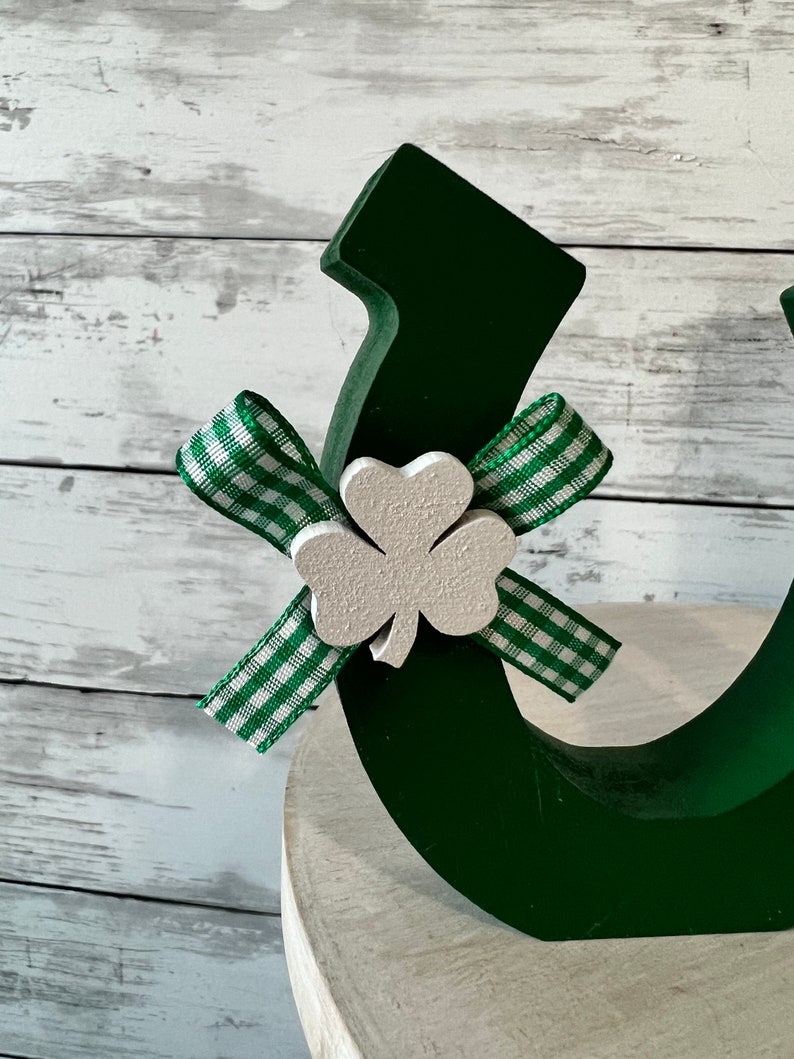 St. Patricks Day Tiered Tay Decor Wood Horseshoe St Patricks - Etsy