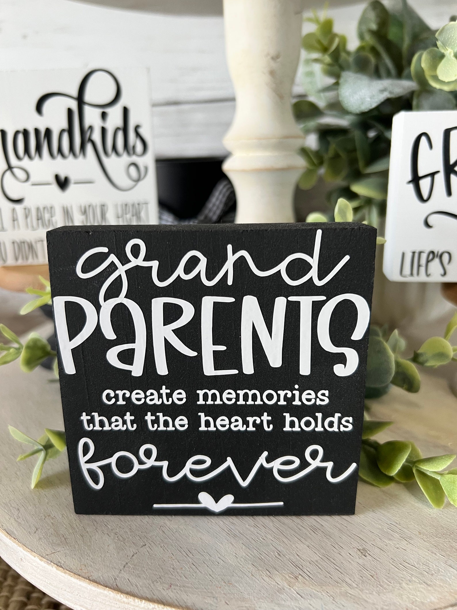 Grandparents Tiered Tray Decor, Personalized Grandparent Decor, Tiered ...