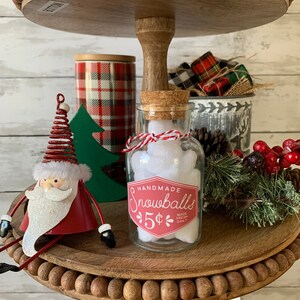 Christmas Tiered Tray Decor, Fresh Snowballs, Christmas Tray Accessory ...