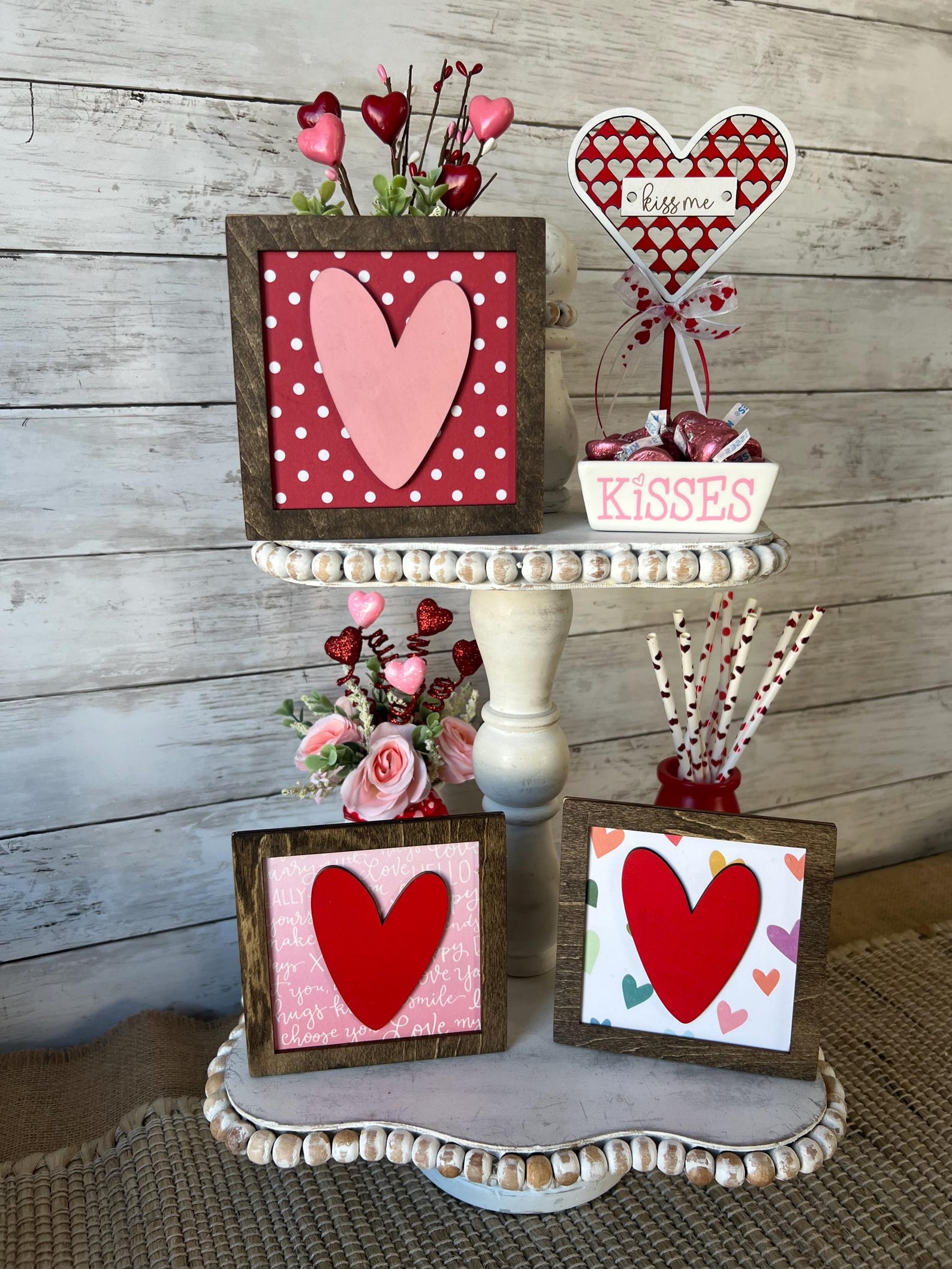 Mini Valentines Day Sign, Valentines Day Tiered Tray Decor, Valentines ...