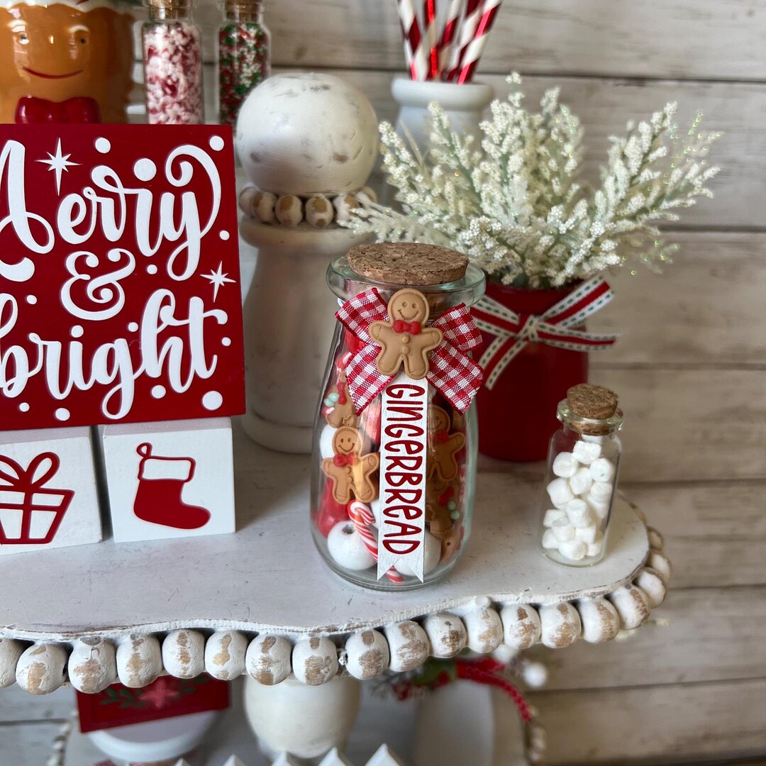 Gingerbread Man Tiered Tray Decor, Christmas Tiered Tray Decor, Mini ...
