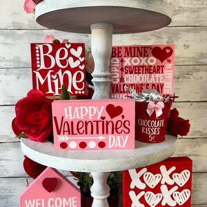 Valentines Day Tiered Tray Decor, Tiered Tray Bundle, Red & Pink Decor ...