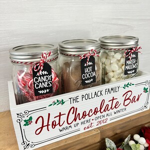 Personalized Hot Chocolate Bar & FILLED Jars, Hot Cocoa Bar Box, Hot Cocoa Station, Hot Cocoa ...