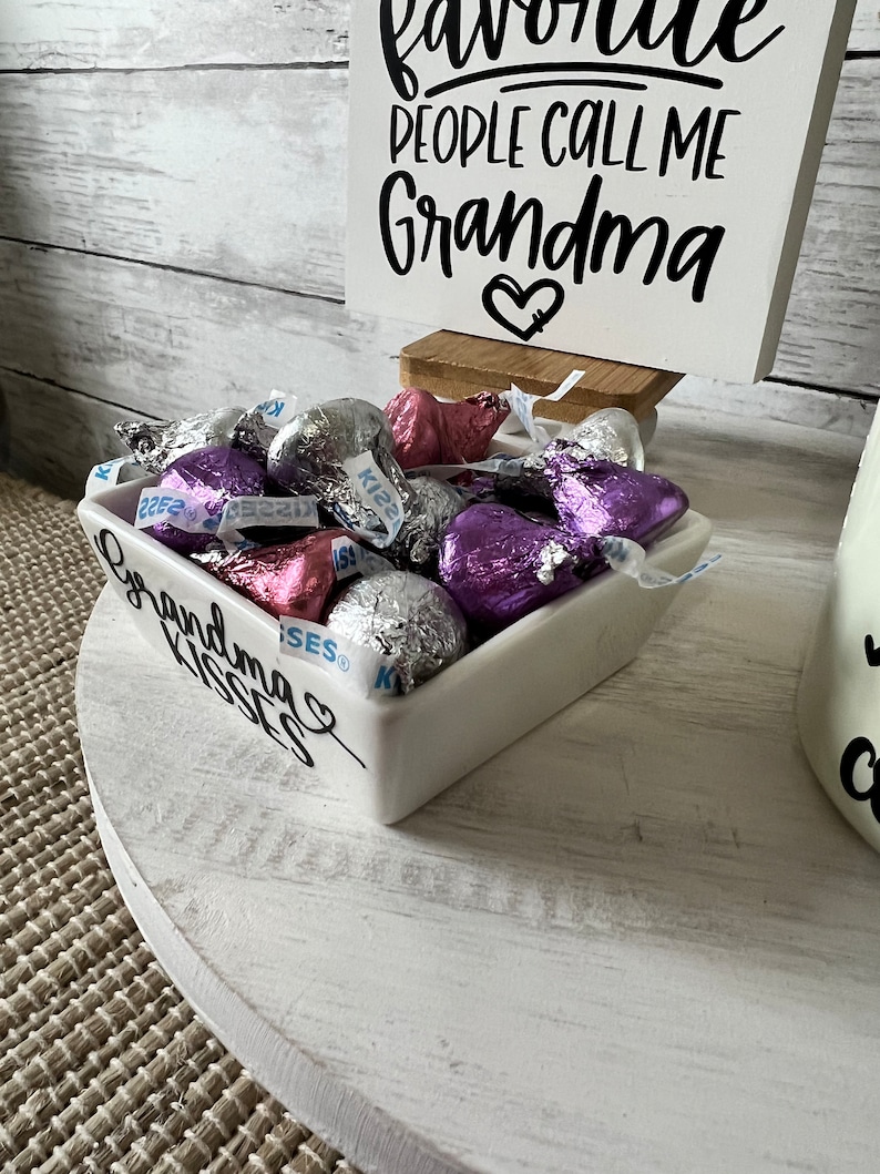 Grandparents Tiered Tray, Grandma Kisses, Gift for Grandma ...