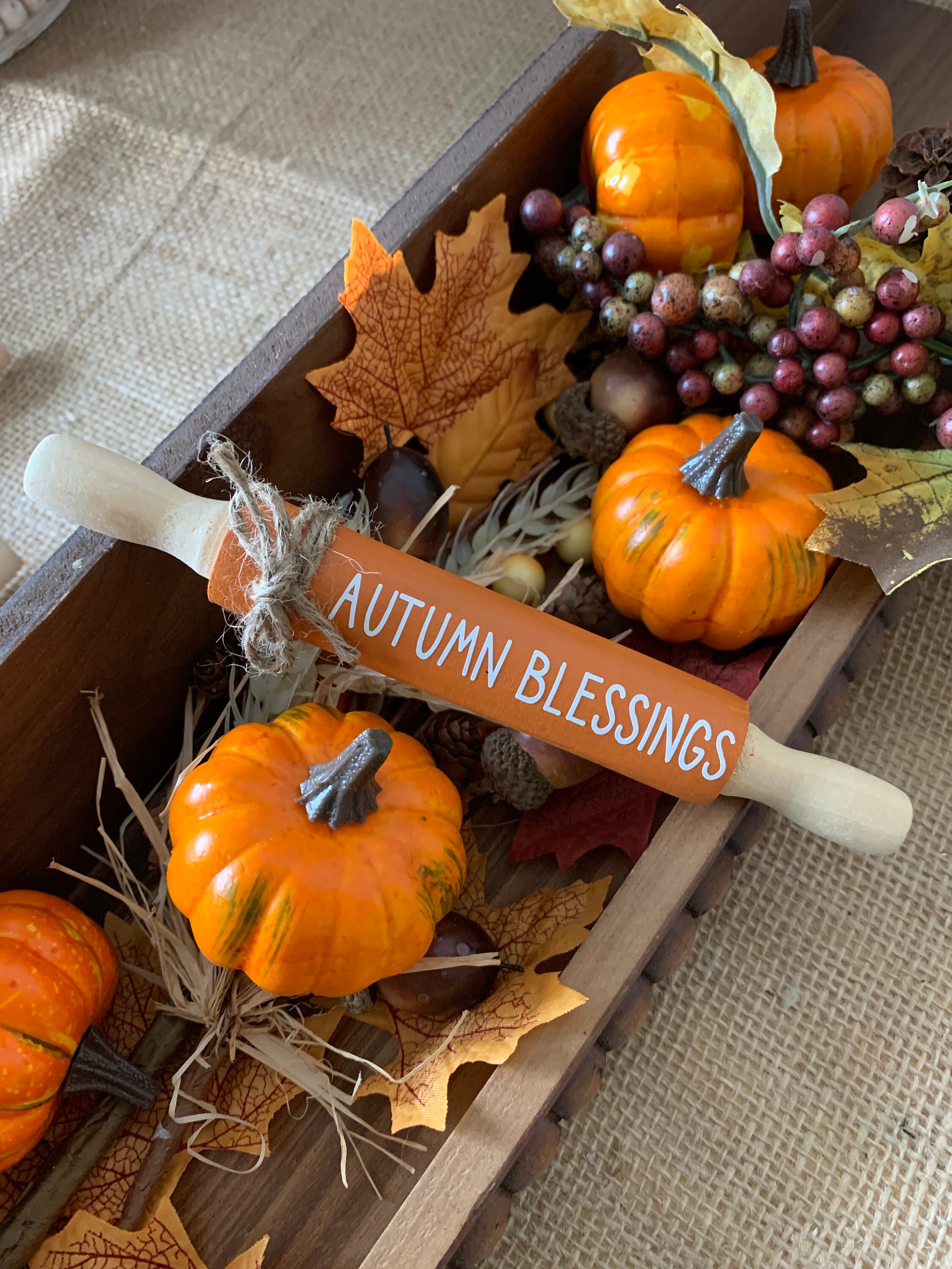 Mini rolling pin for tiered tray fall mini rolling pin fall | Etsy