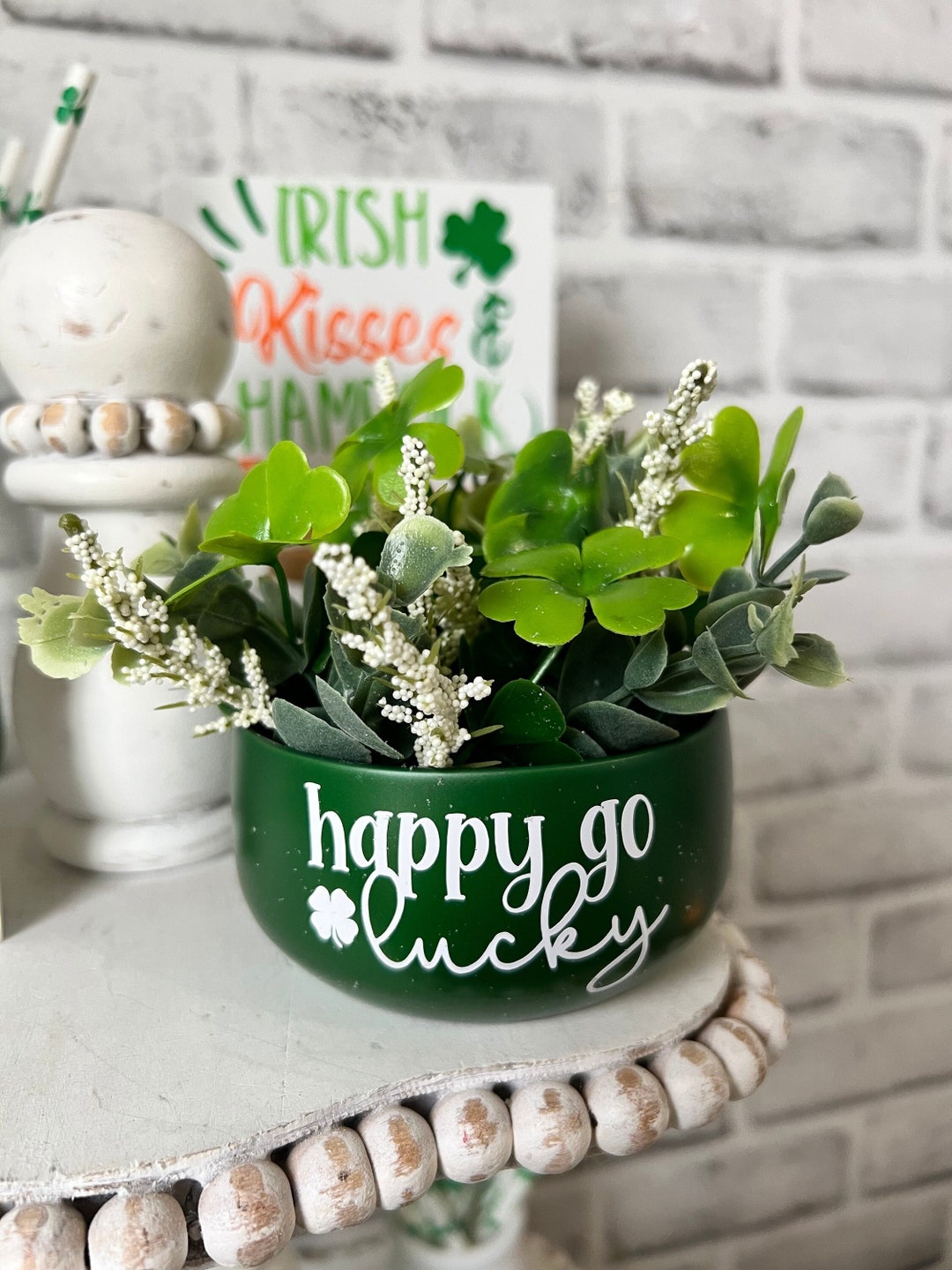 St. Patricks Day Tiered Tray Decor, St. Patricks Mini Floral ...