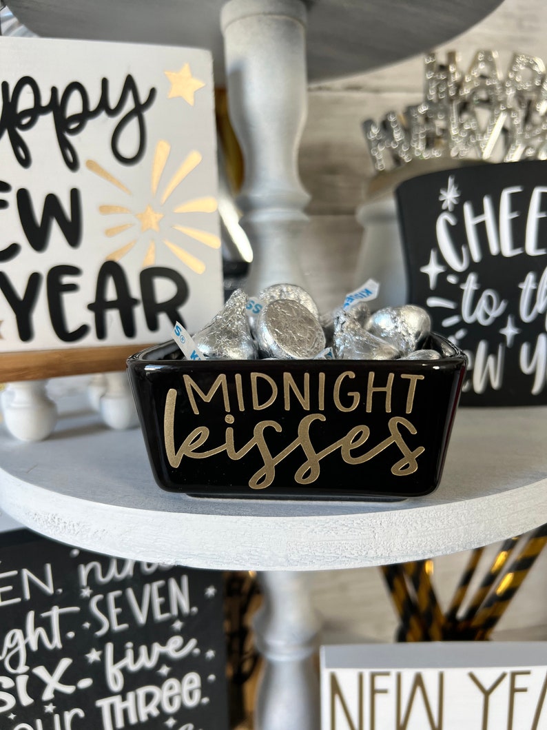 New Years Tiered Tray Decor, Candy Dish, New Year Decor, Happy New Year ...