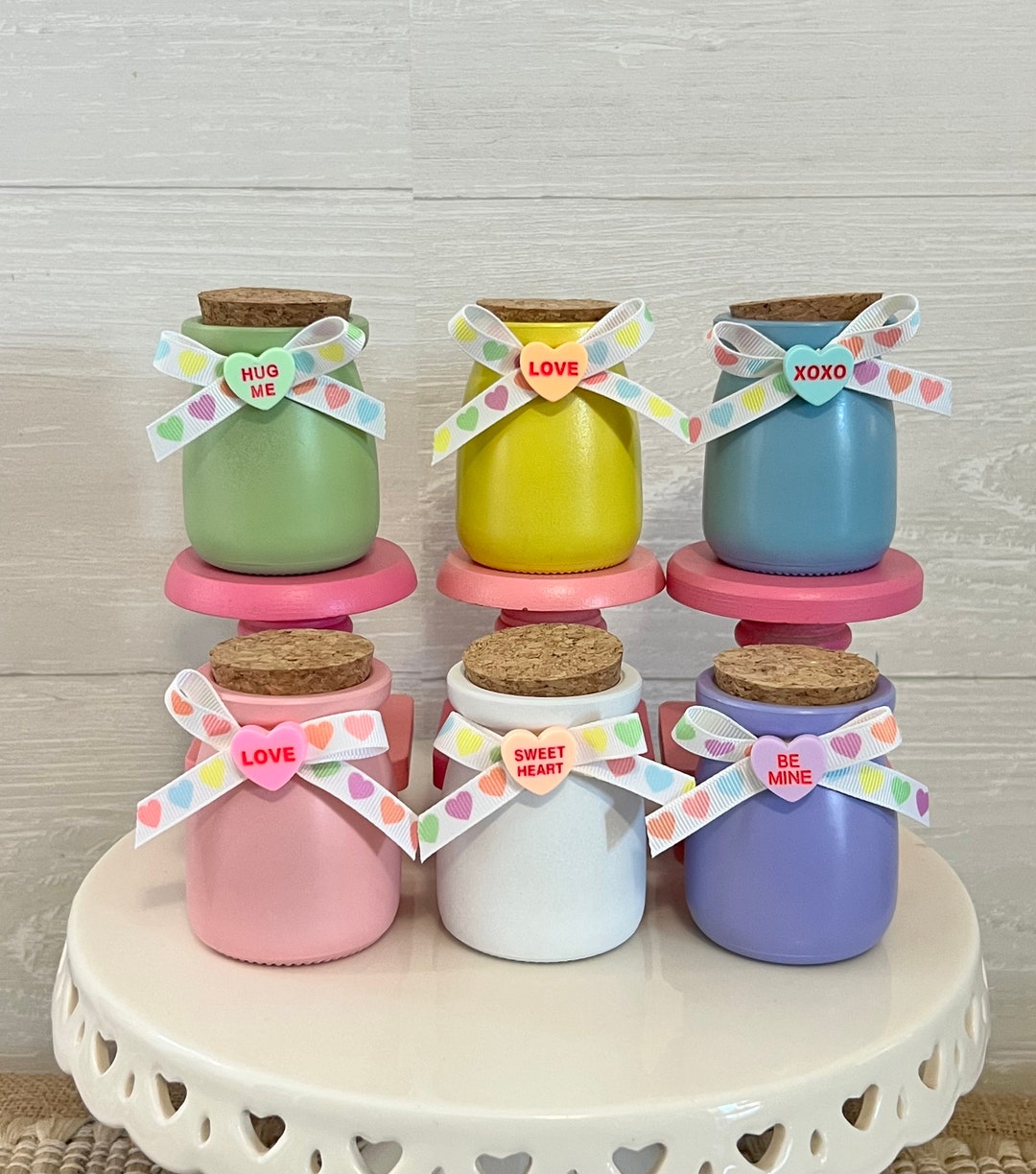 Valentines Day Tiered Tray Decor, Valentine's Mini Jars, Valentines ...