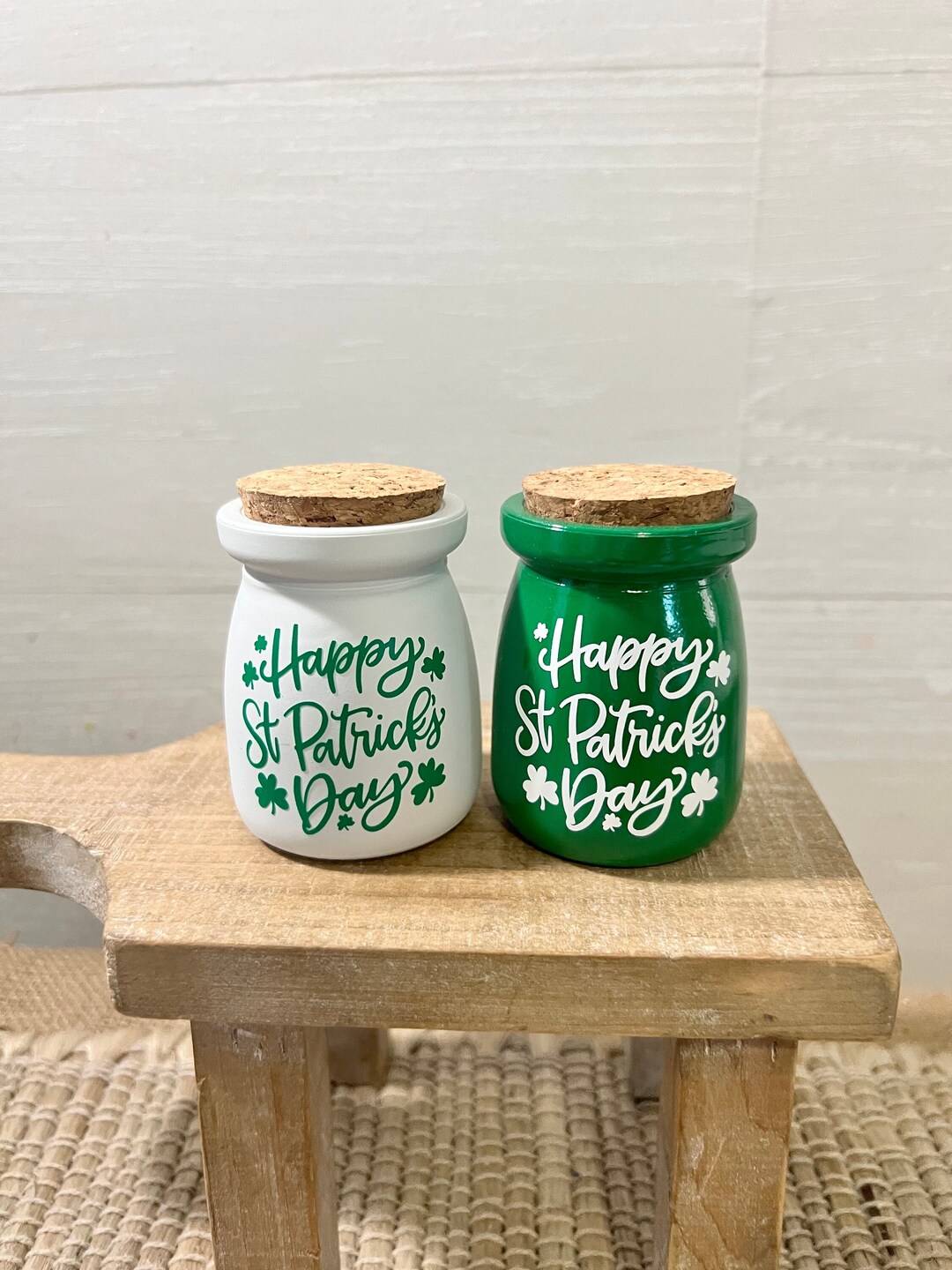 St Patricks Day Tiered Tray Decor, St. Patricks Day Mini Jars, St Pats ...