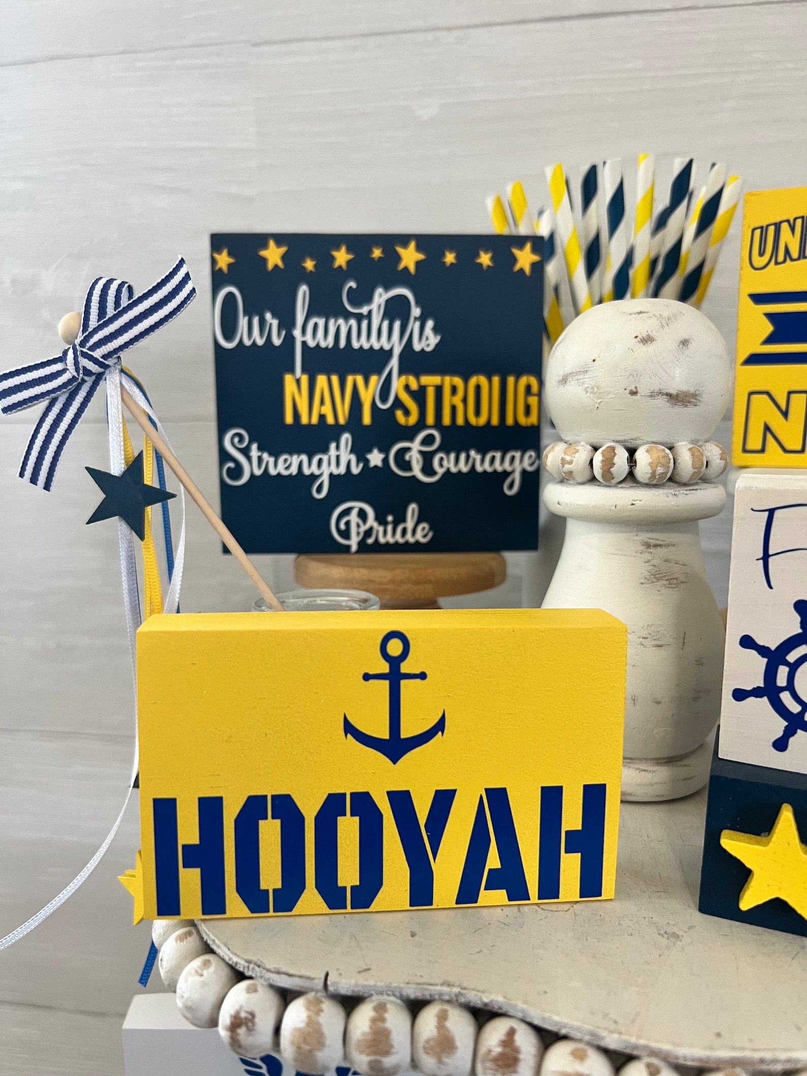 Military Tiered Tray Decor, US Navy Decor, Military Decor, Military ...