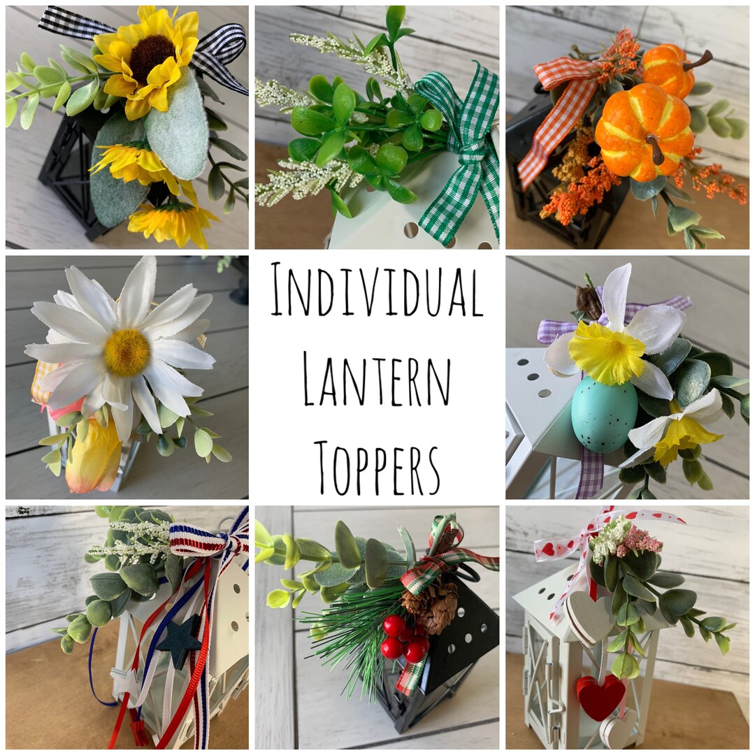 Mini Lantern Topper, Mini Lantern Swag, Farmhouse Lantern Decor ...
