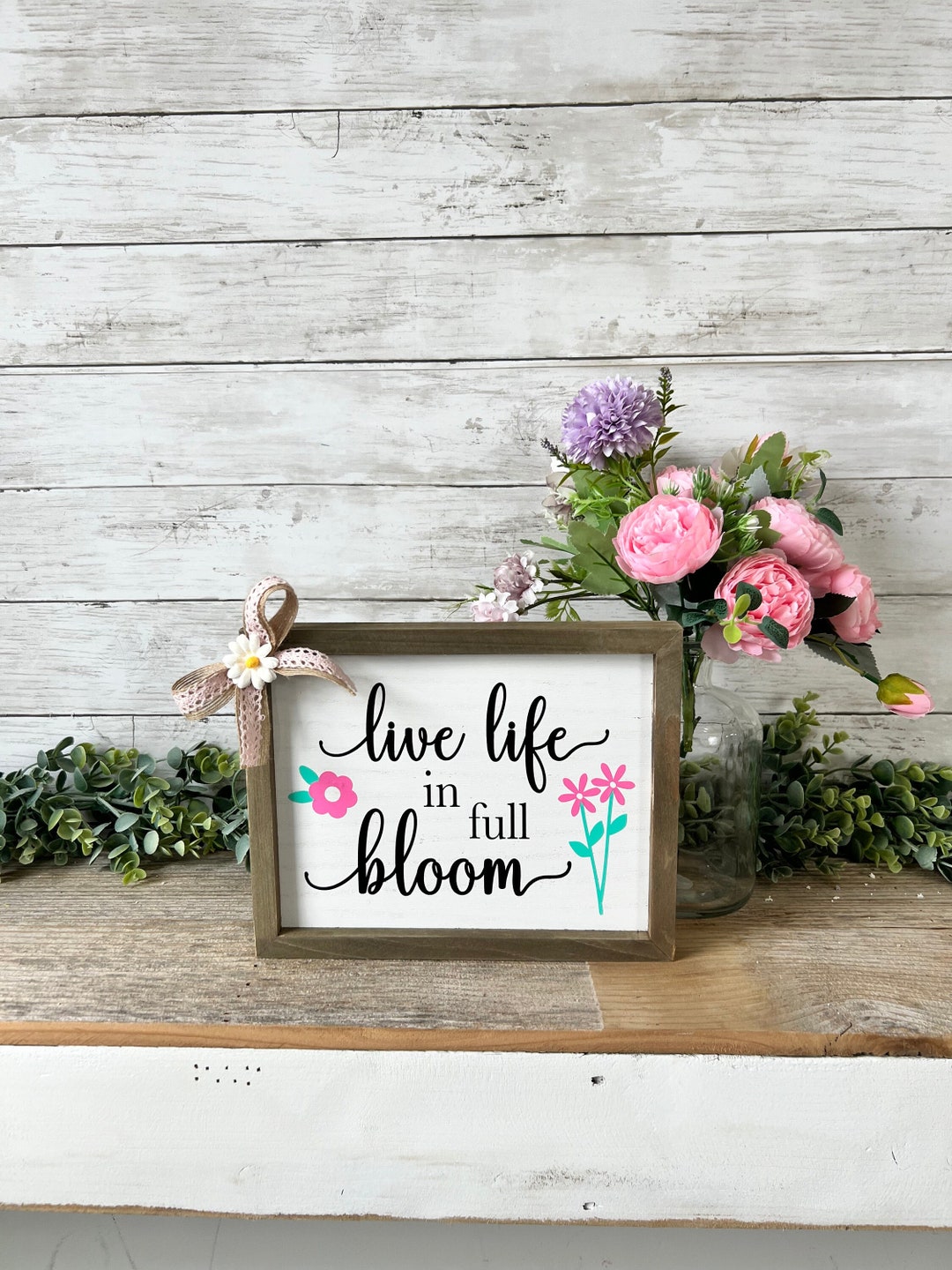 Spring Framed Wood Sign, Spring Home Decor, Spring Wall Decor, Spring ...