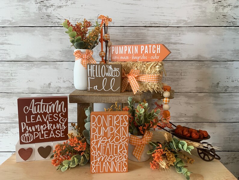 Mini Bar Cart Decor Fall Decor Fall Tiered Tray Decor Mini - Etsy