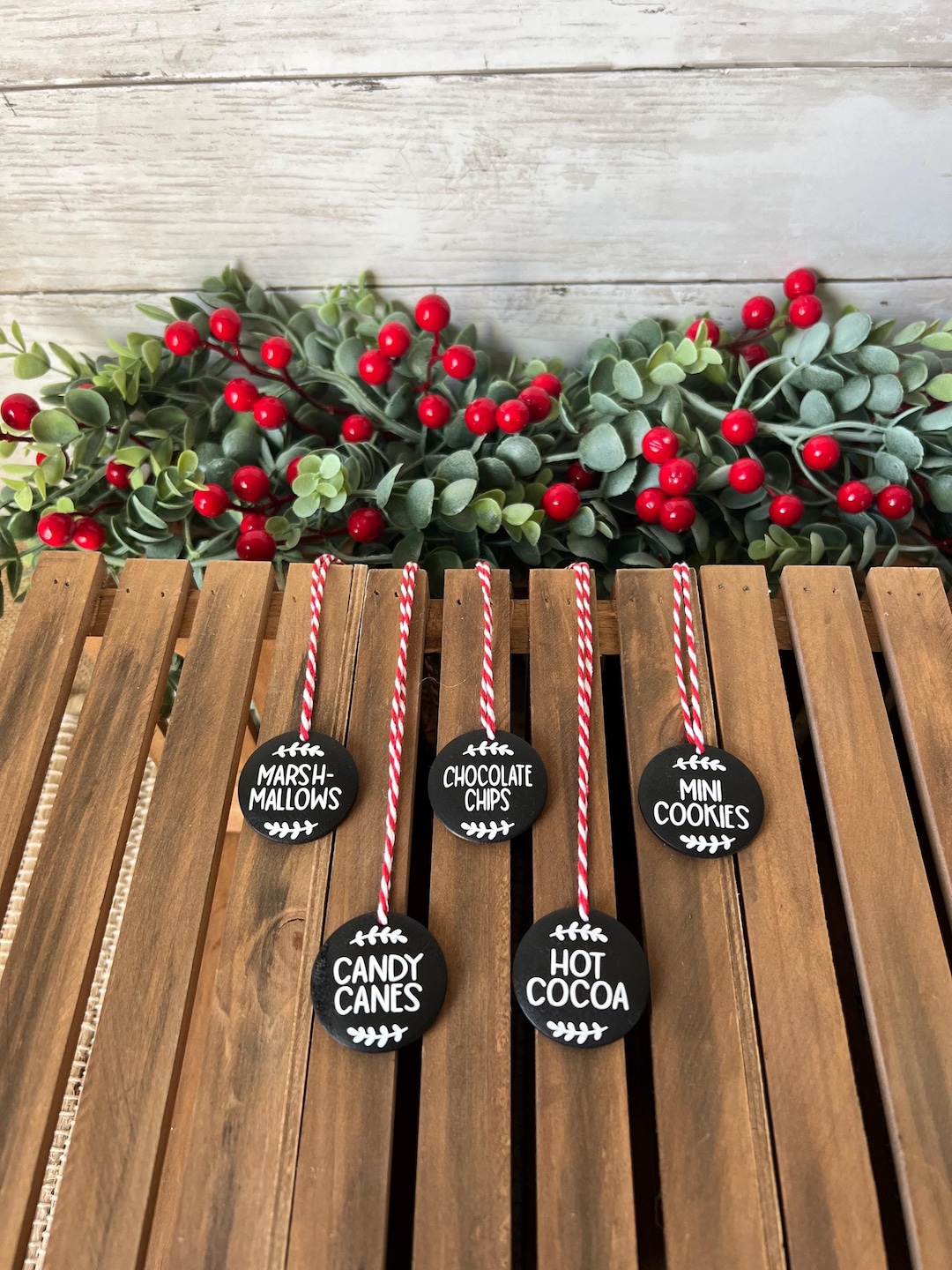 Hot Chocolate Bar Wood Tags, Hot Cocoa Bar Labels, Hot Chocolate Decor ...