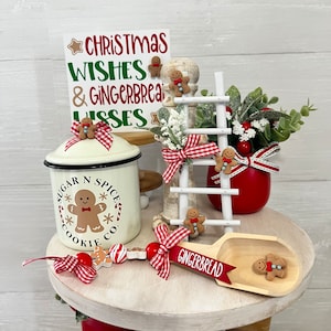 Christmas Tiered Tray Decor, Mini Canister for Tiered Tray Gingerbread ...