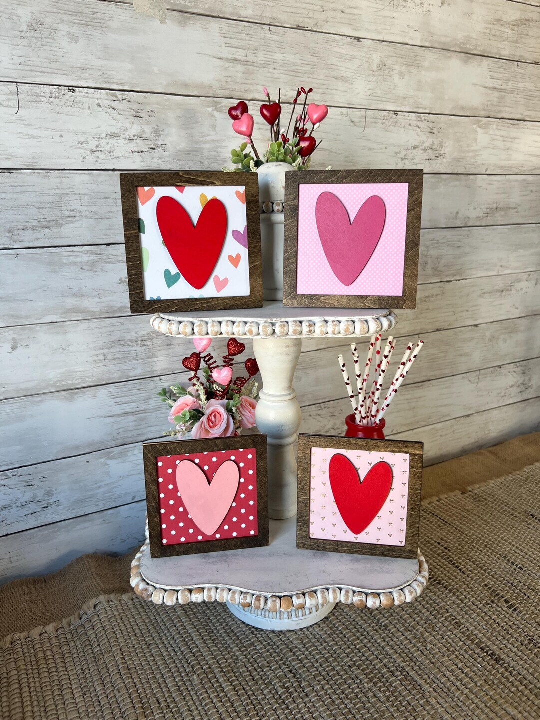 Mini Valentines Day Sign, Valentines Day Tiered Tray Decor, Valentines ...