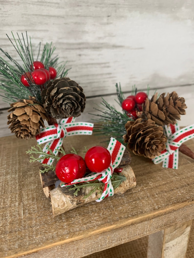 Christmas Greenery Set of 3 Mini Christmas Logs Christmas - Etsy