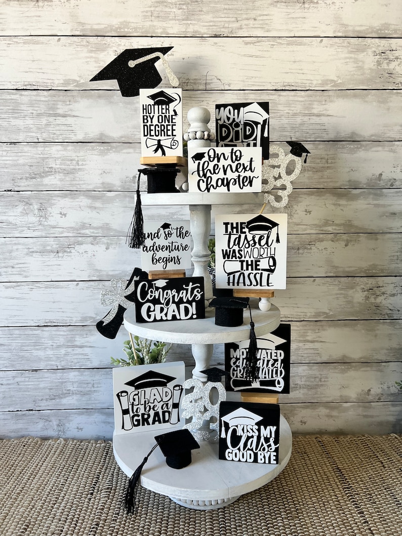 Graduation Tiered Tray Decor Graduation Party Decorations - Etsy