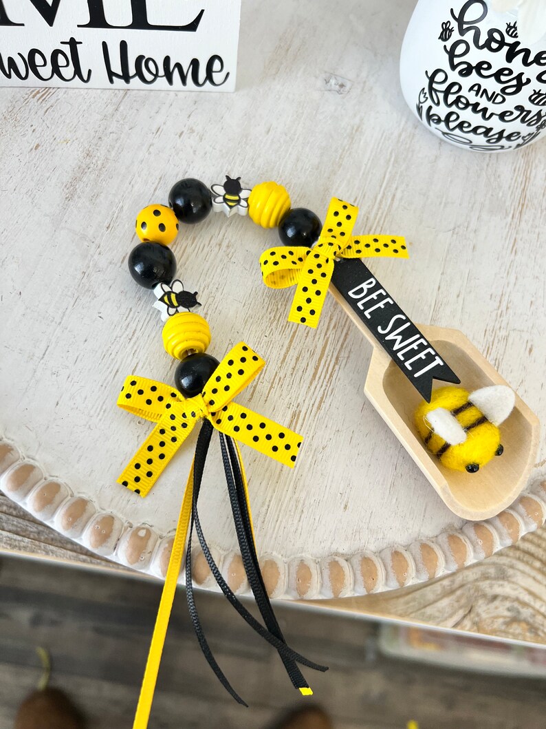 Mini Scoop for Tiered Tray, Bee Tiered Tray Decor, Mini Wood Canister ...