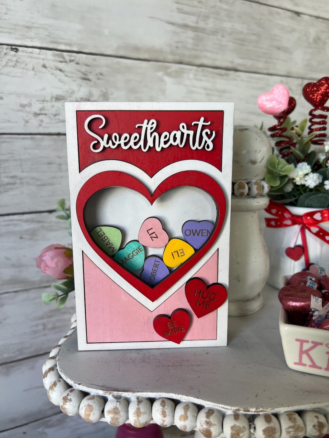 Personalized Mini Valentines Day Sign, Sweethearts Decor, Valentines ...