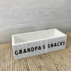 Personalized Wooden Snack Candy Box for Grandpa, Dad's Snack Box ...