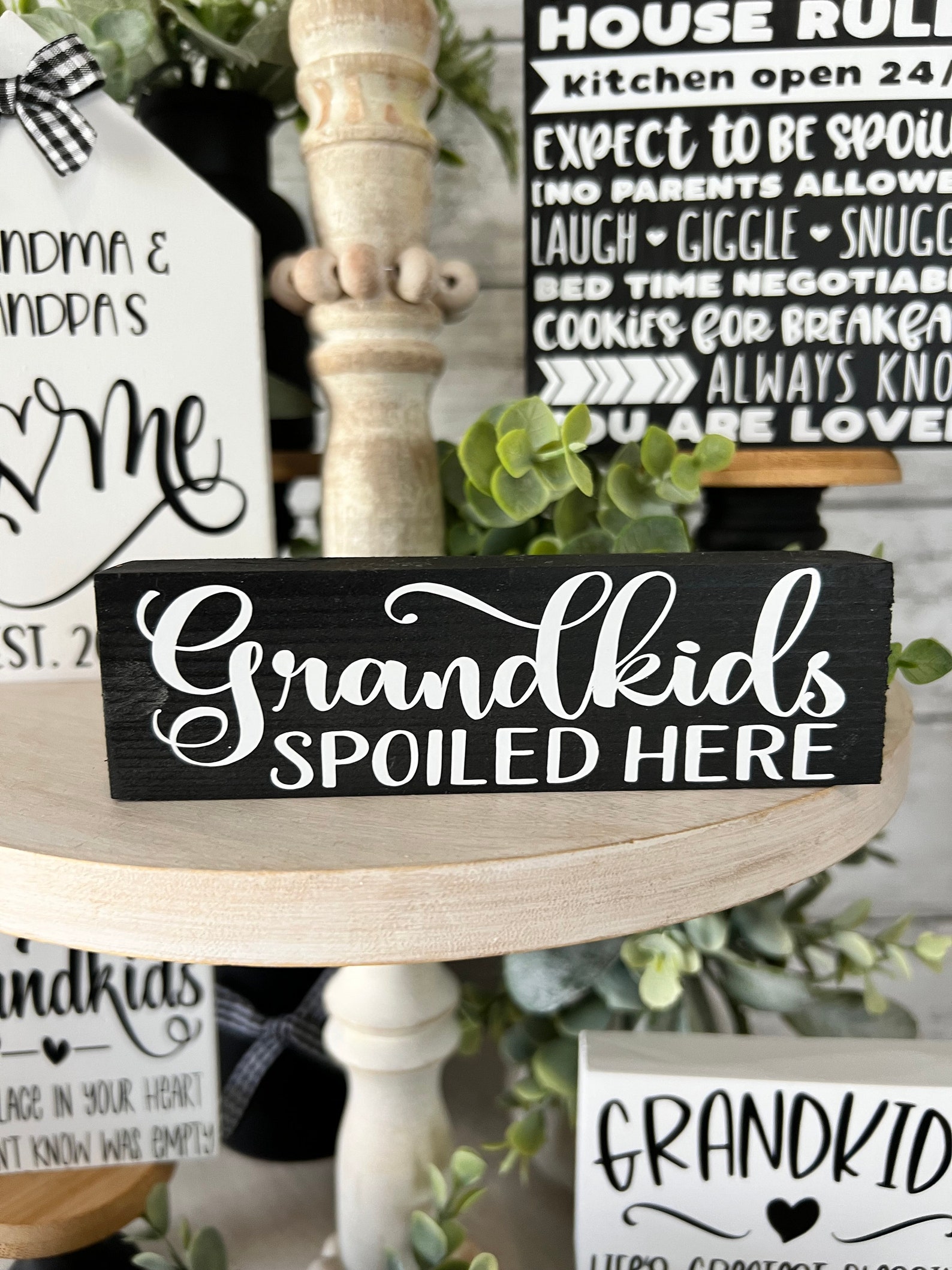 Grandparents Tiered Tray Decor, Personalized Grandparent Decor, Tiered ...