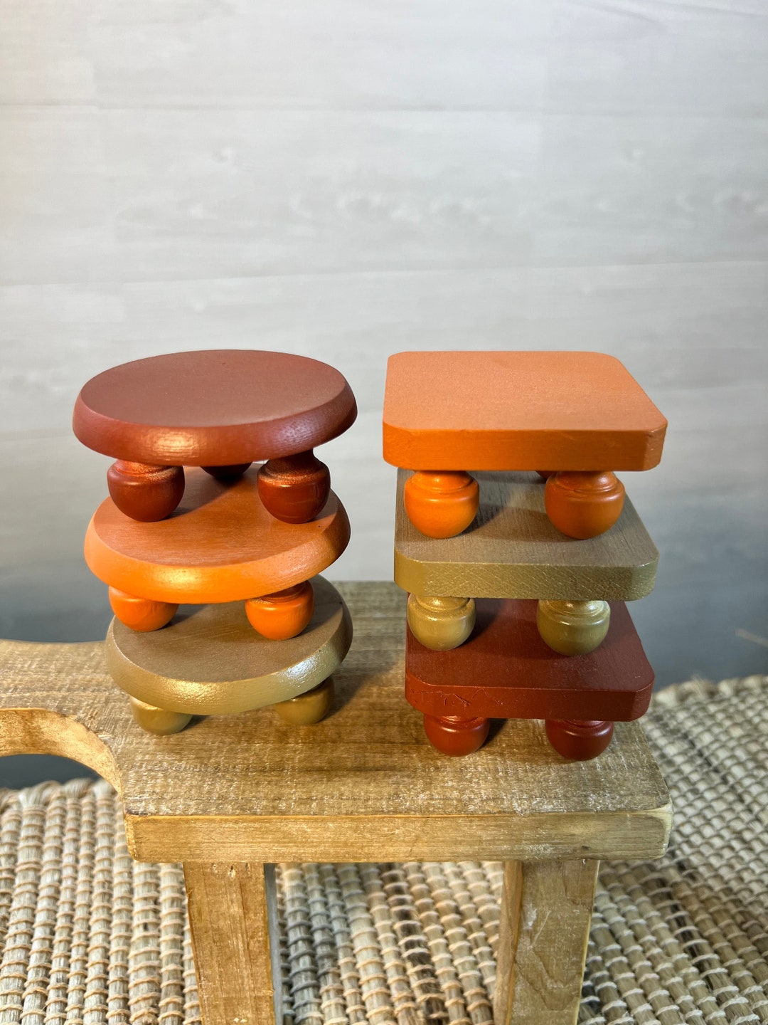 Set of 3 Mini Risers for Tiered Tray, Tiered Tray Decor, Mini Wooden ...