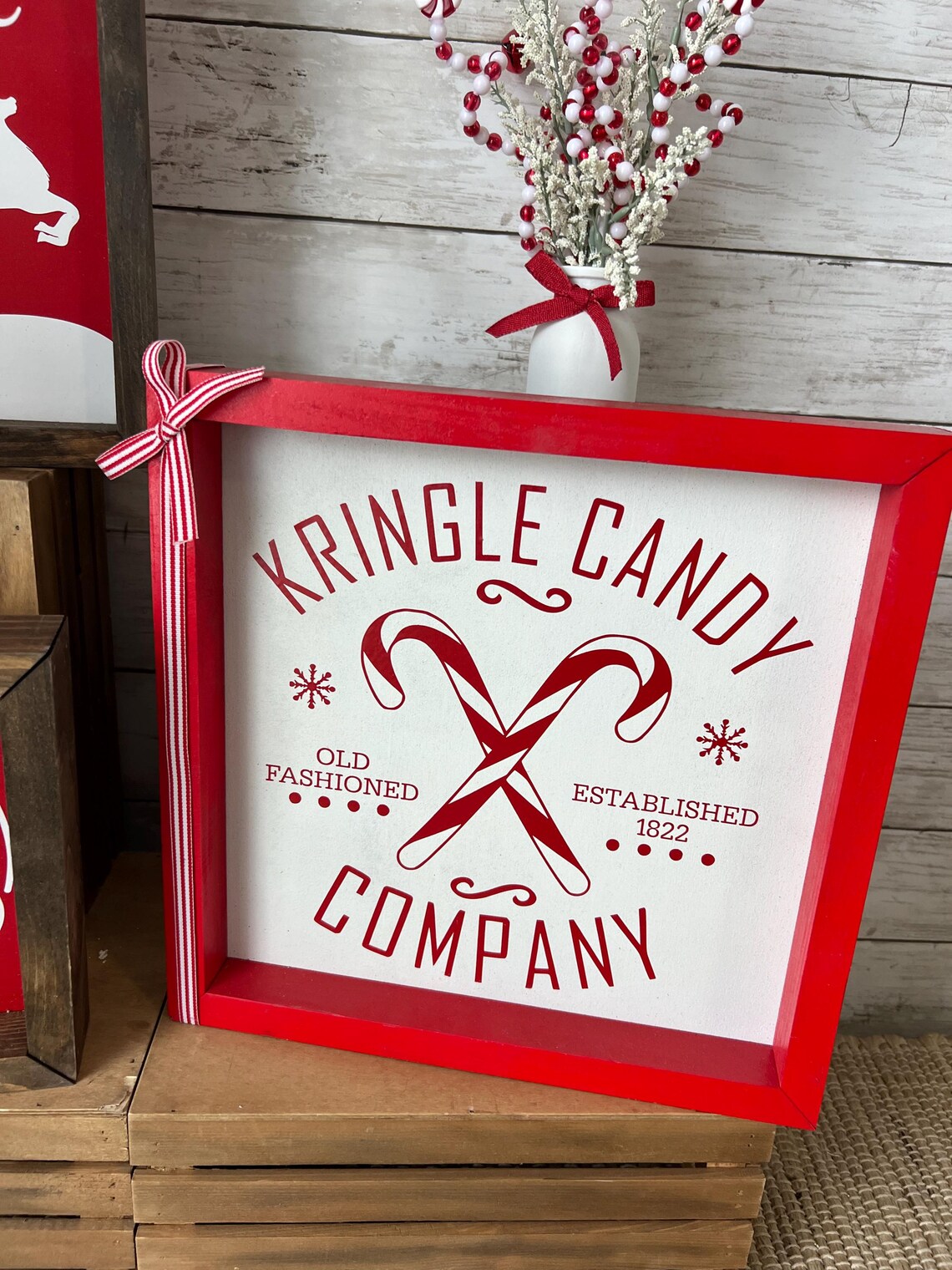 Christmas Framed Wood Sign, Christmas Home Decor, Christmas Shelf Decor ...