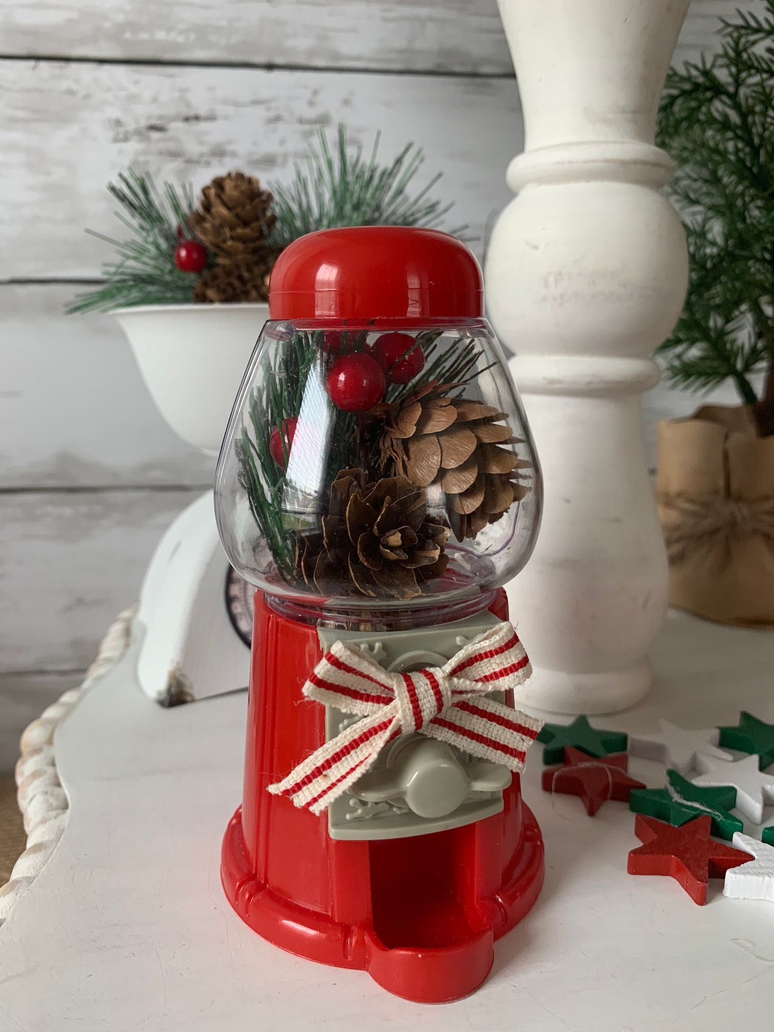 Mini gumball machine christmas tiered tray decor. winter | Etsy