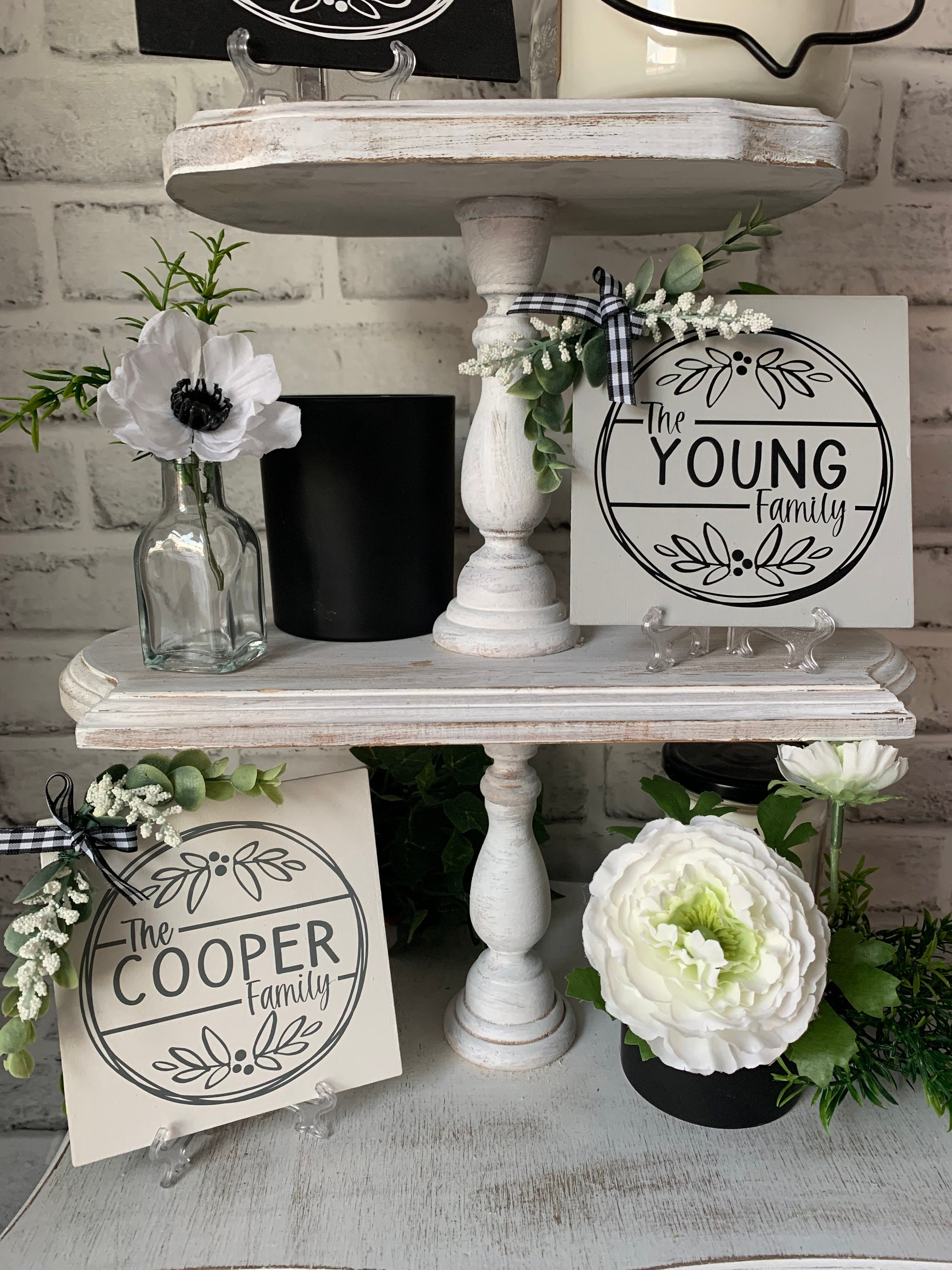 Personalized home decor Personalized tiered tray decor | Etsy