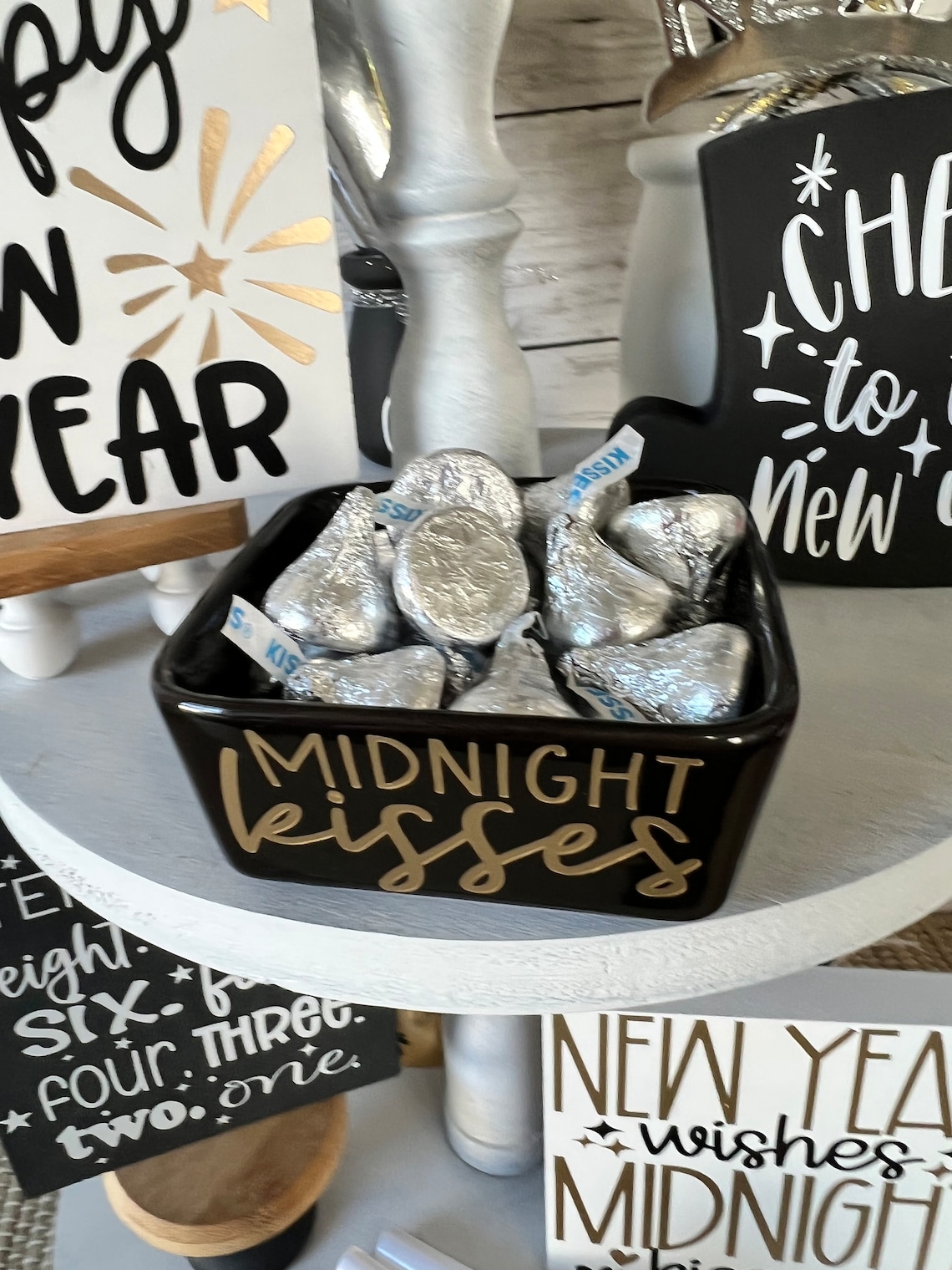 New Years Tiered Tray Decor, Candy Dish, New Year Decor, Happy New Year ...