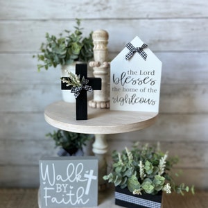 Faith Tiered Tray Decor, Religious Tiered Tray, Christian Home Decor ...