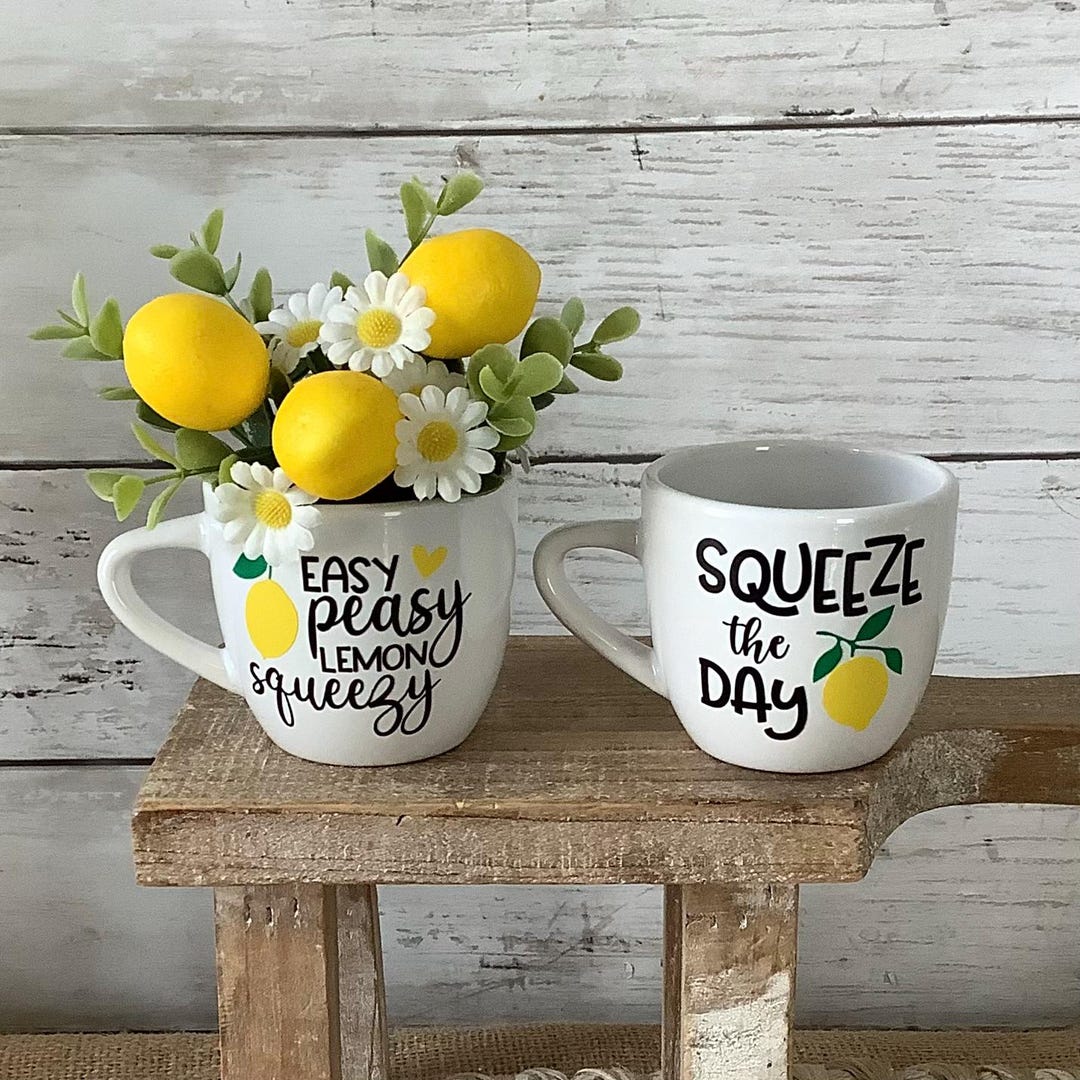 Tiered Tray Mini Mugs, Lemon Tiered Tray Decor, Lemonade Tiered Tray ...