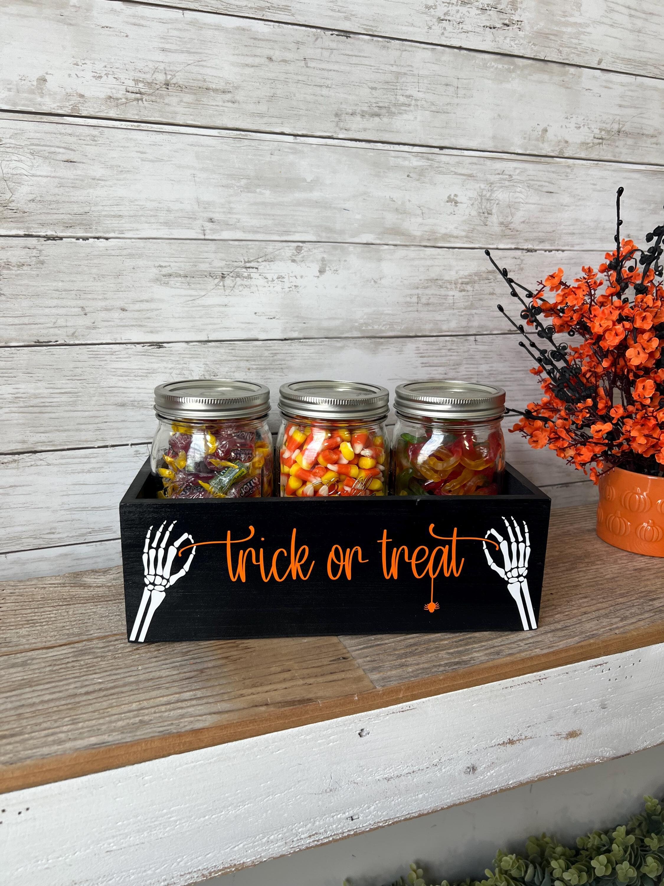 Trick or Treat Wood Snack/candy Box, Halloween Wood Candy Box ...
