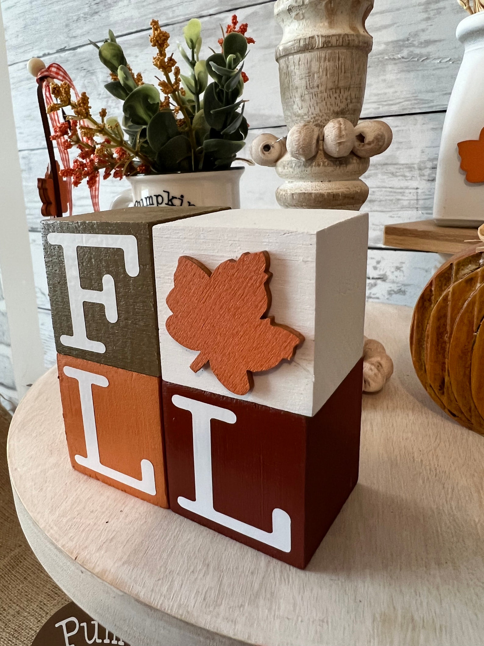 Fall Tiered Tray Decor Fall Wood Blocks Fall Home Decor - Etsy