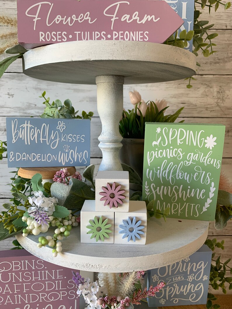 Spring Tiered Tray Decor Bundle Spring Decorations for Home | Etsy