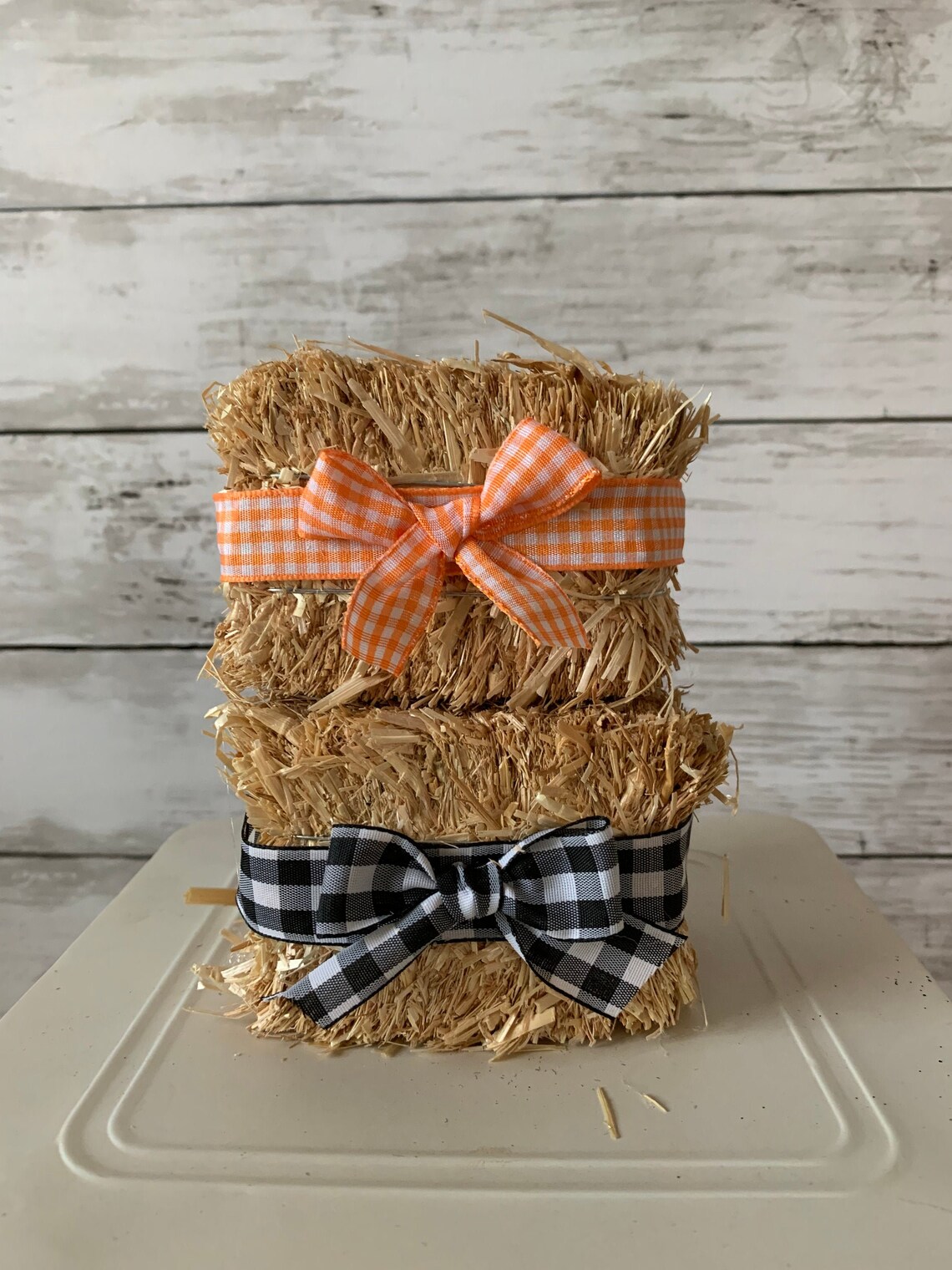Mini hay bale for tiered tray mini straw bale fall tiered | Etsy