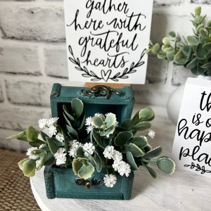 Tiered Tray Floral Decor, Tiered Tray Greenery, Mini Floral Arrangement ...