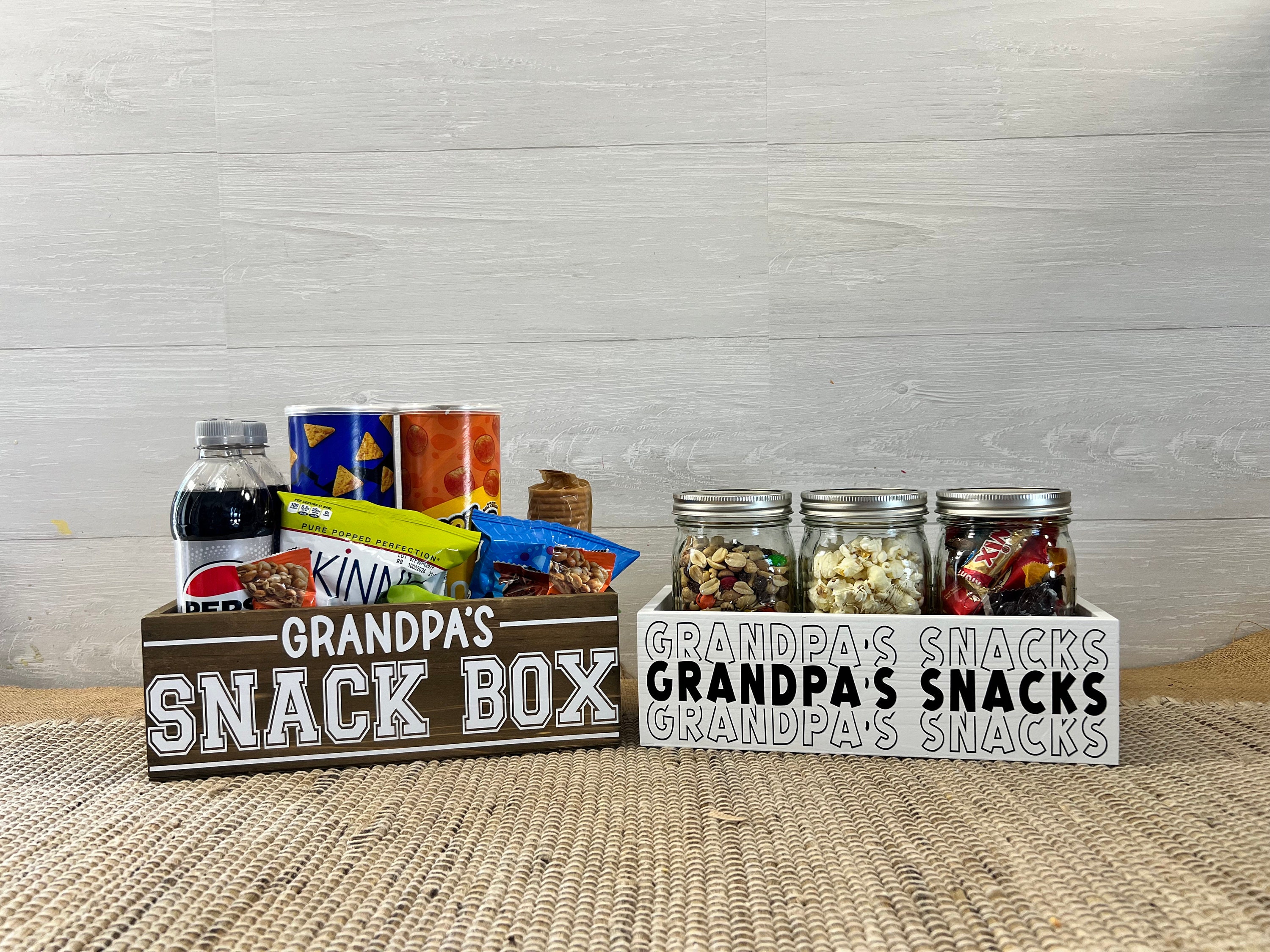 Personalized Wooden Snack Candy Box for Grandpa, Dad's Snack Box ...
