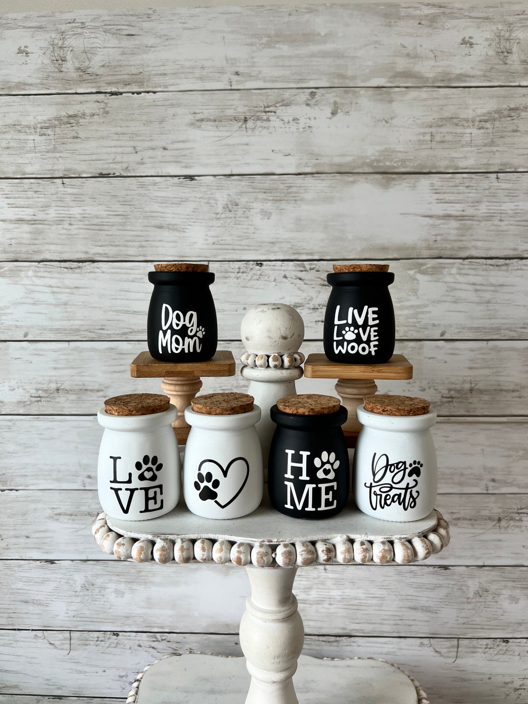 Dog Tiered Tray Decor, Mini Jar for Tiered Tray, Dog Mini Jars, Mini ...