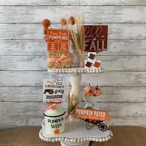 Fall Tiered Tray Decor, Tiered Tray Decor, Fall Mini Wood Signs ...
